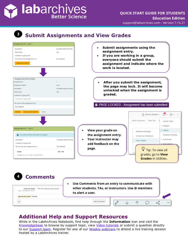 Quick Start Guide for Students Using Education Edition – LabArchives