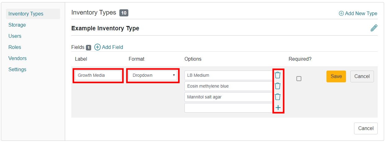 Inventory Types – LabArchives