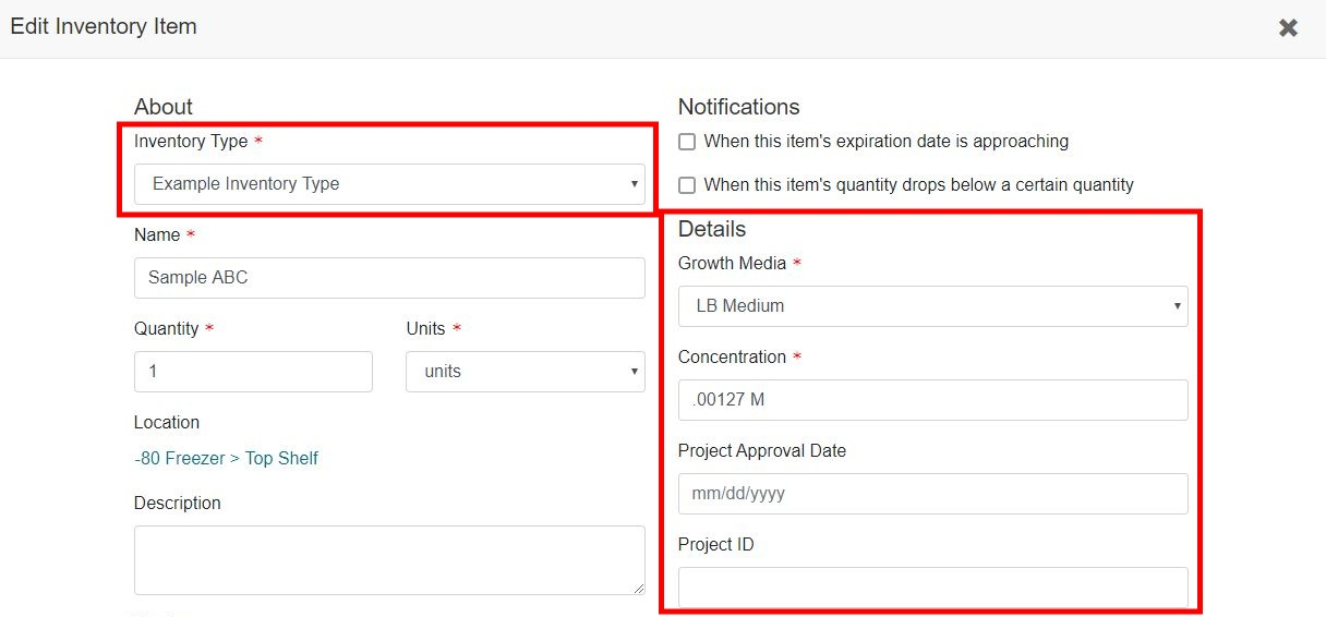 Inventory Types – LabArchives
