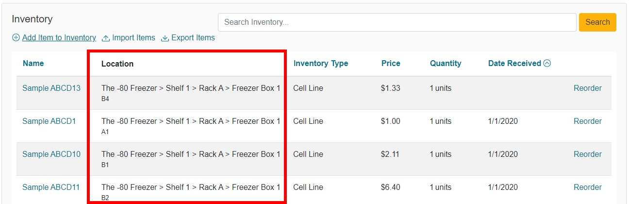 Importing Inventory Items from Excel – LabArchives