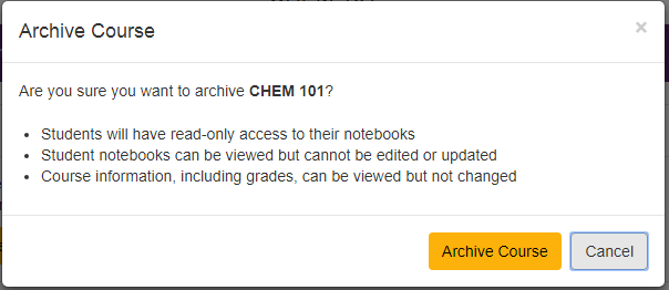 Ending your Course – LabArchives