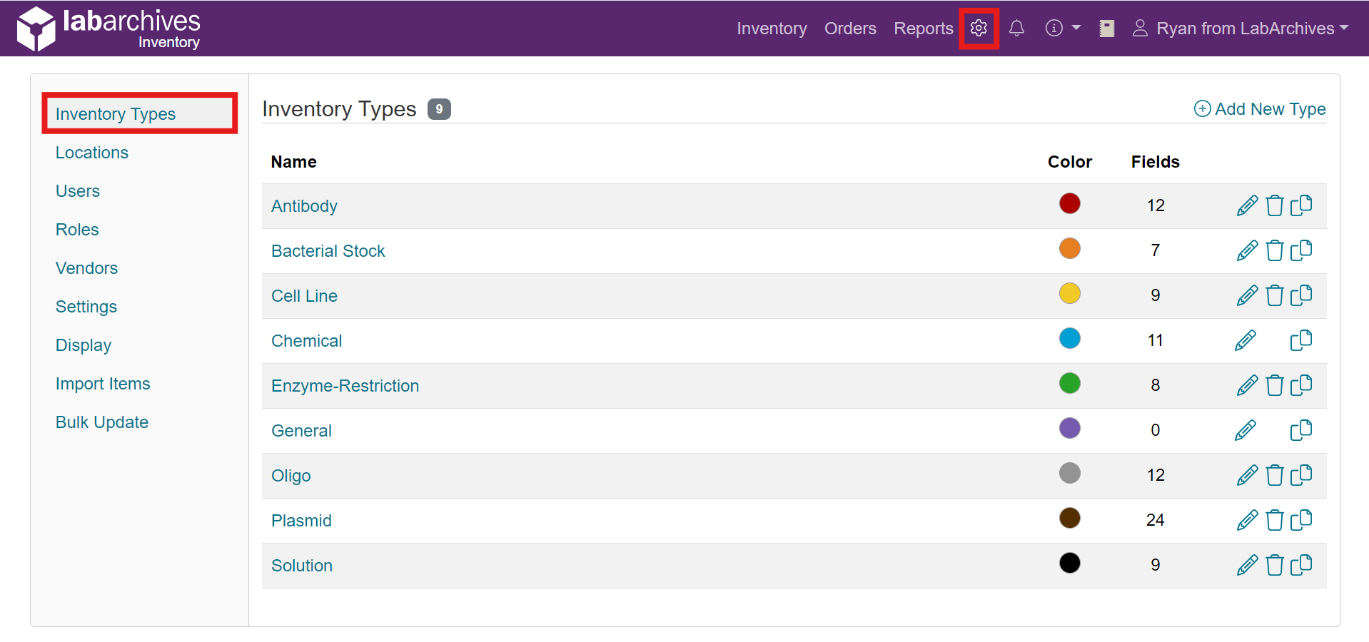 Inventory Types – LabArchives