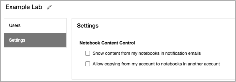 Account Manager Settings – LabArchives