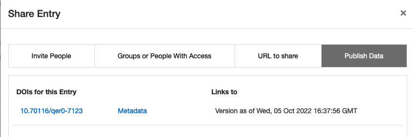 Publishing Data by Generating a DOI – LabArchives